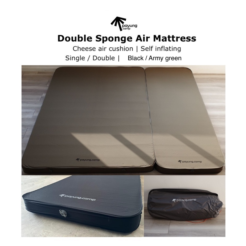 PAYUNG.CAMP Cheese Foam Air Mattress Double Sponge Self Inflated ...