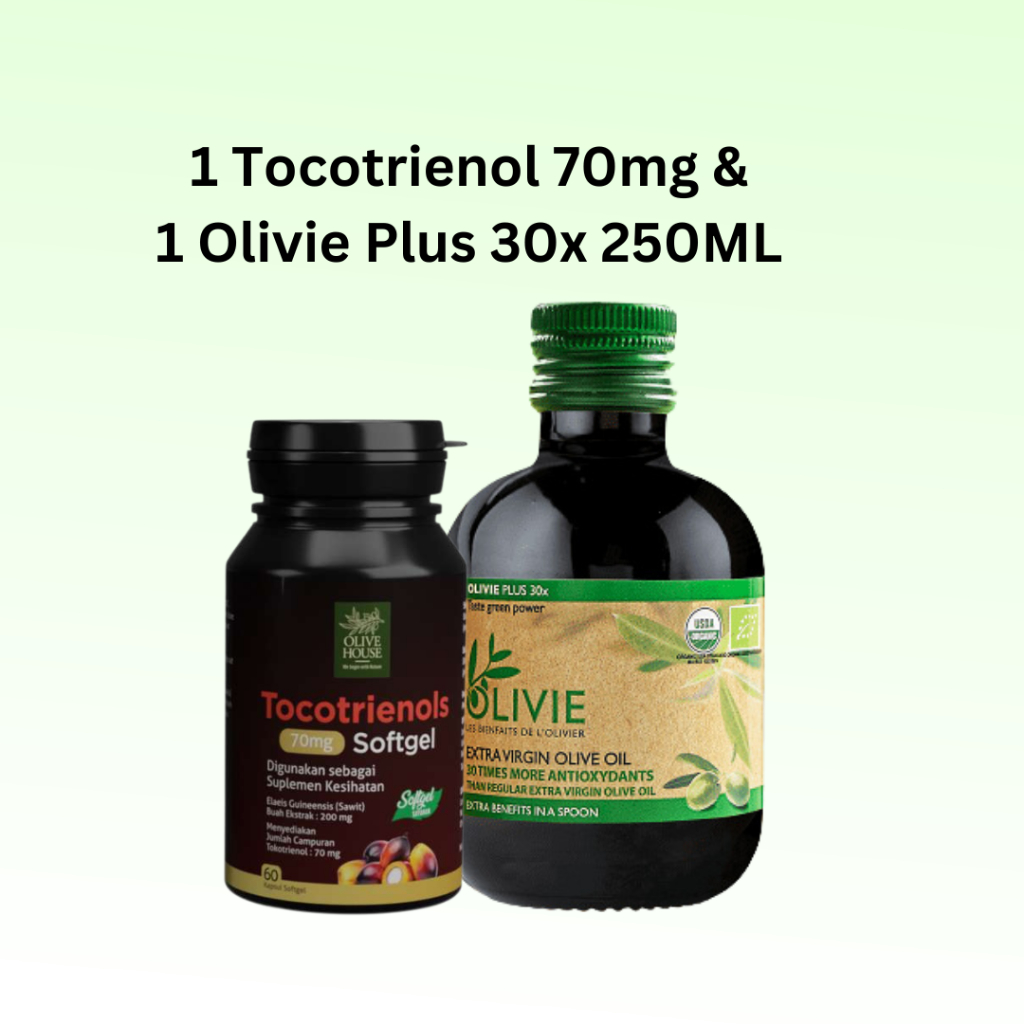 1 Tocotrienol 70mg Softgel Minyak Sawit Merah & 1 Olivie Plus 30x 250ml | Shopee Malaysia