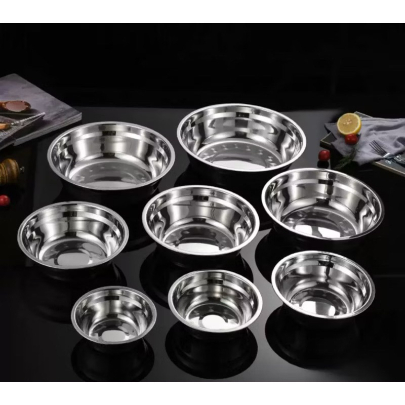 STAINLESS STEEL BASIN (14CM / 16CM / 18CM / 20CM / 22CM / 24CM / 26CM ...