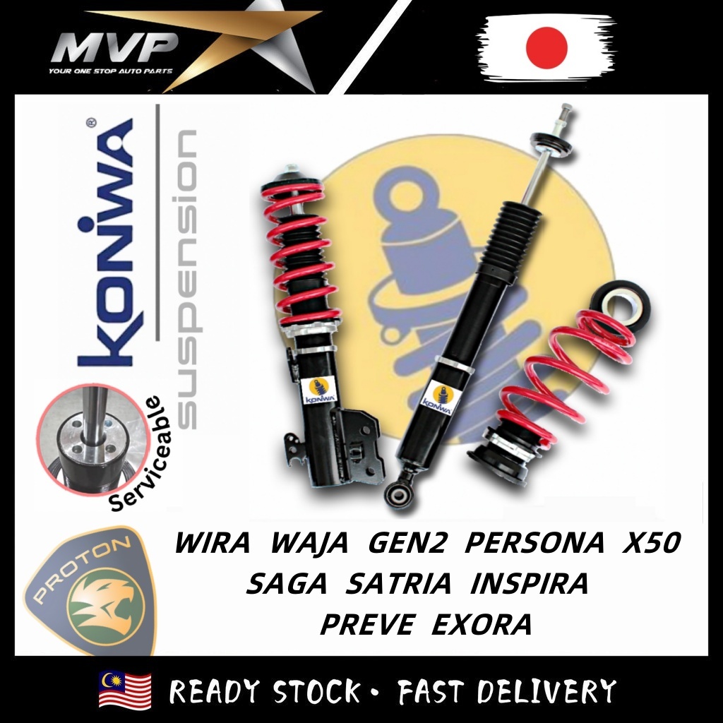Koniwa Hi Low Bodyshift Adjustable Absorber - Proton Wira Waja Perdana ...