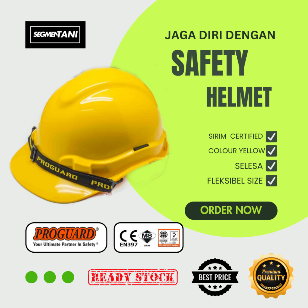 Proguard Safety Helmet | Sirim Certified | Yellow/White | Ready Stock ...