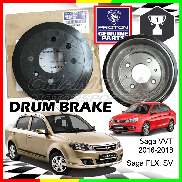 Original Proton Saga FLX, SV / Saga VVT 2016 - 2018 Drum Brake 1pc PW828267 | Shopee Malaysia