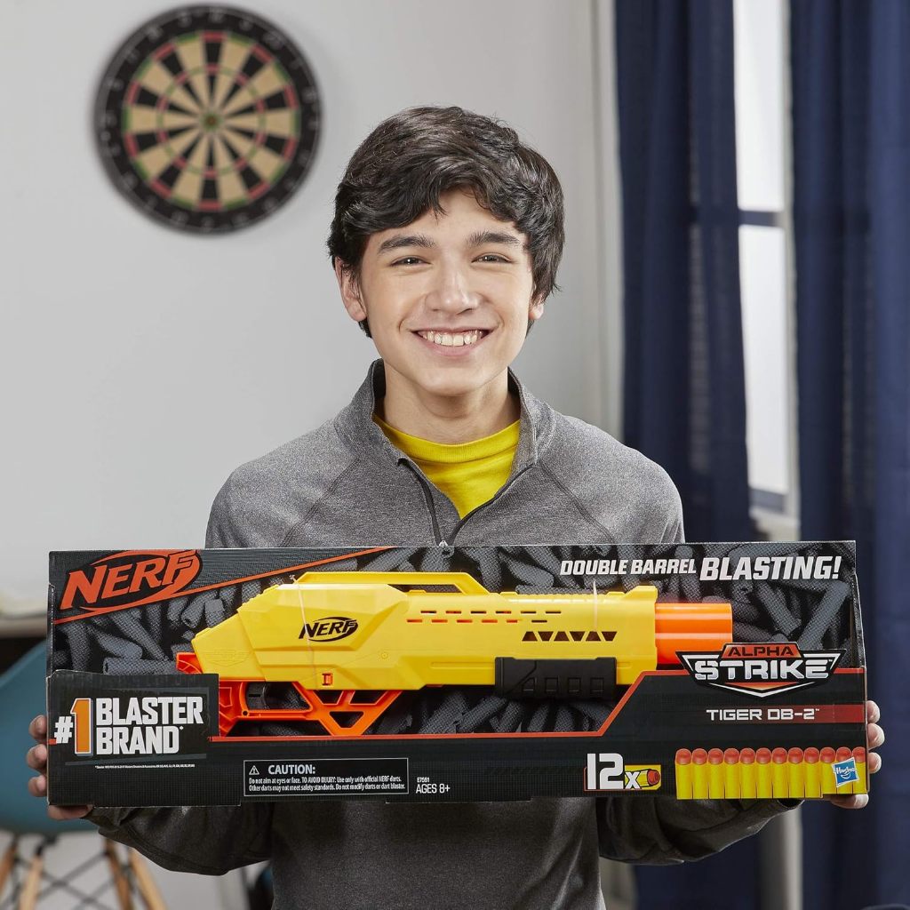 Nerf Tiger DB-2 Alpha Strike Toy Blaster, Includes 12 Official Elite ...