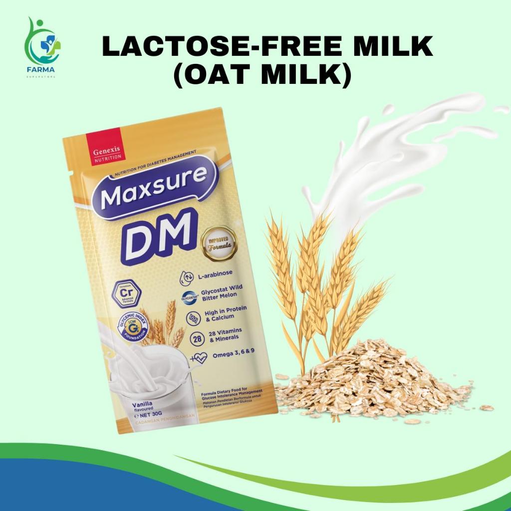 Maxsure DM Diabetes Milk for Nutrition Powder Oat Milk -(1X 30g Sachet ...