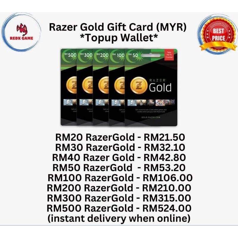 [REDX] Razer Gold MALAYSIA / MY - 10/20/30/40/50/100/200/300/400/500 ...