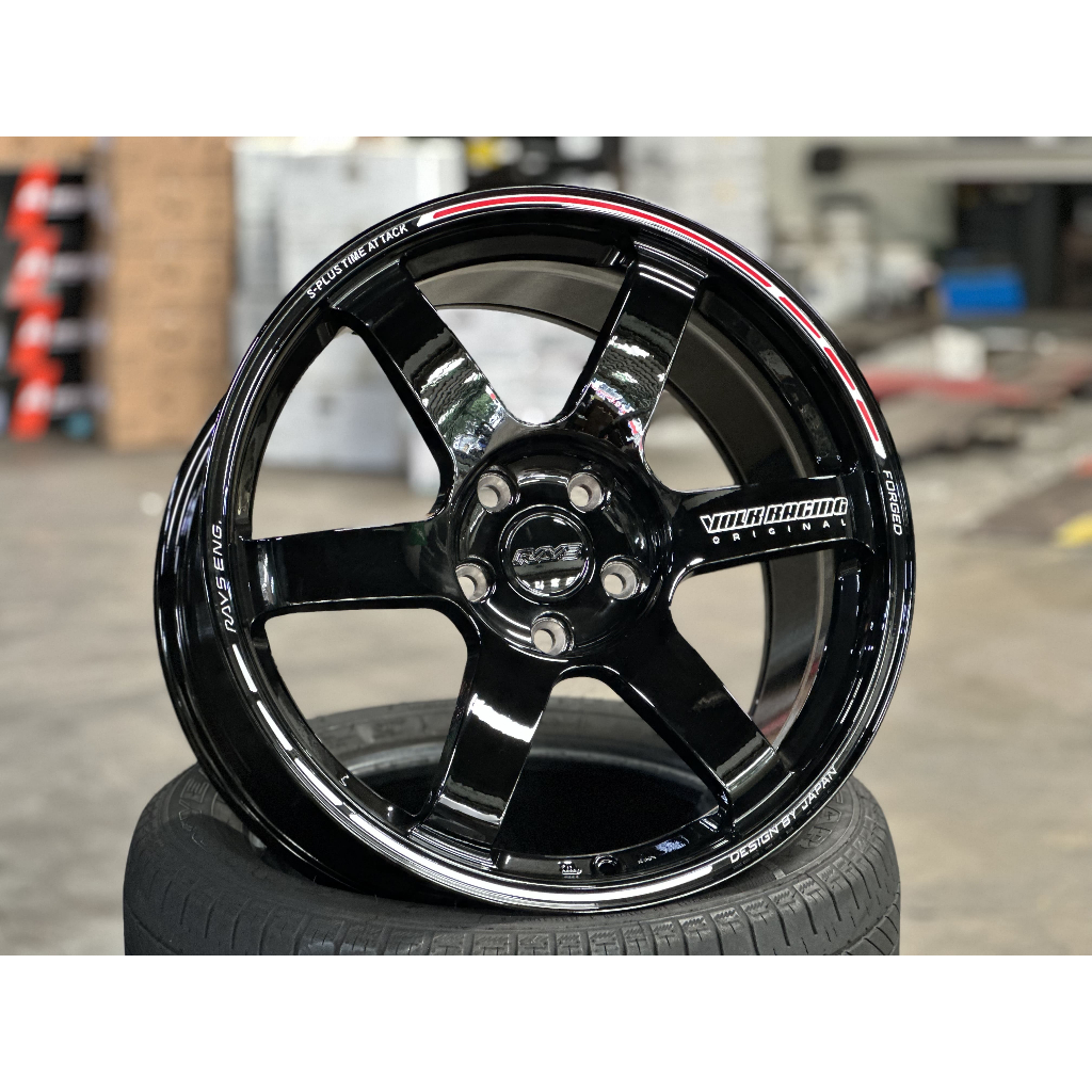 NEW 18X9J AOW TE37 Rim (set of 4) Black 5X114.3 for GR Yaris GR Corolla ...