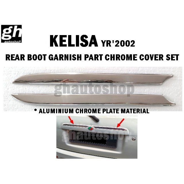 KELISA YR2002 rear boot garnish part chrome cover set | Shopee Malaysia