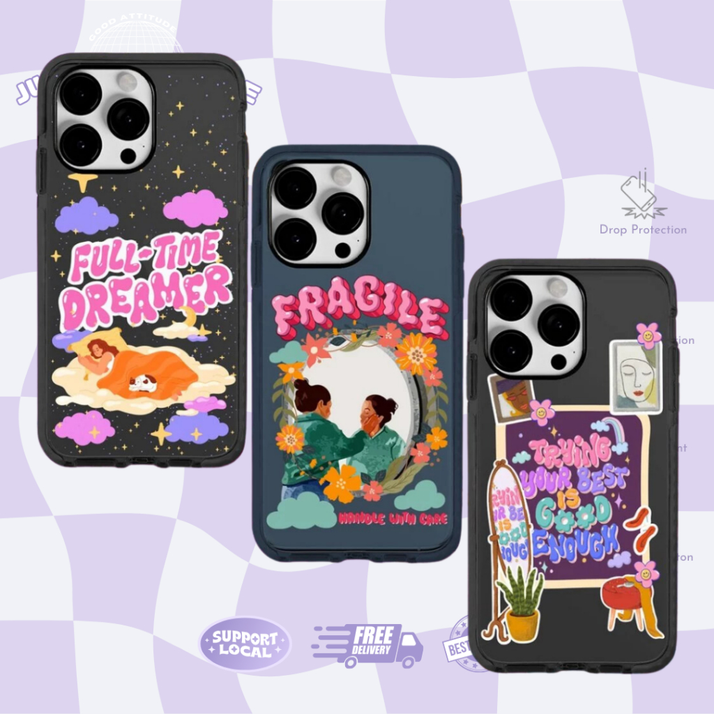 INS QUOTES GIRL IMD Bumper Clear Case Neon Casing iP 16 PRO MAX 15 PRO ...