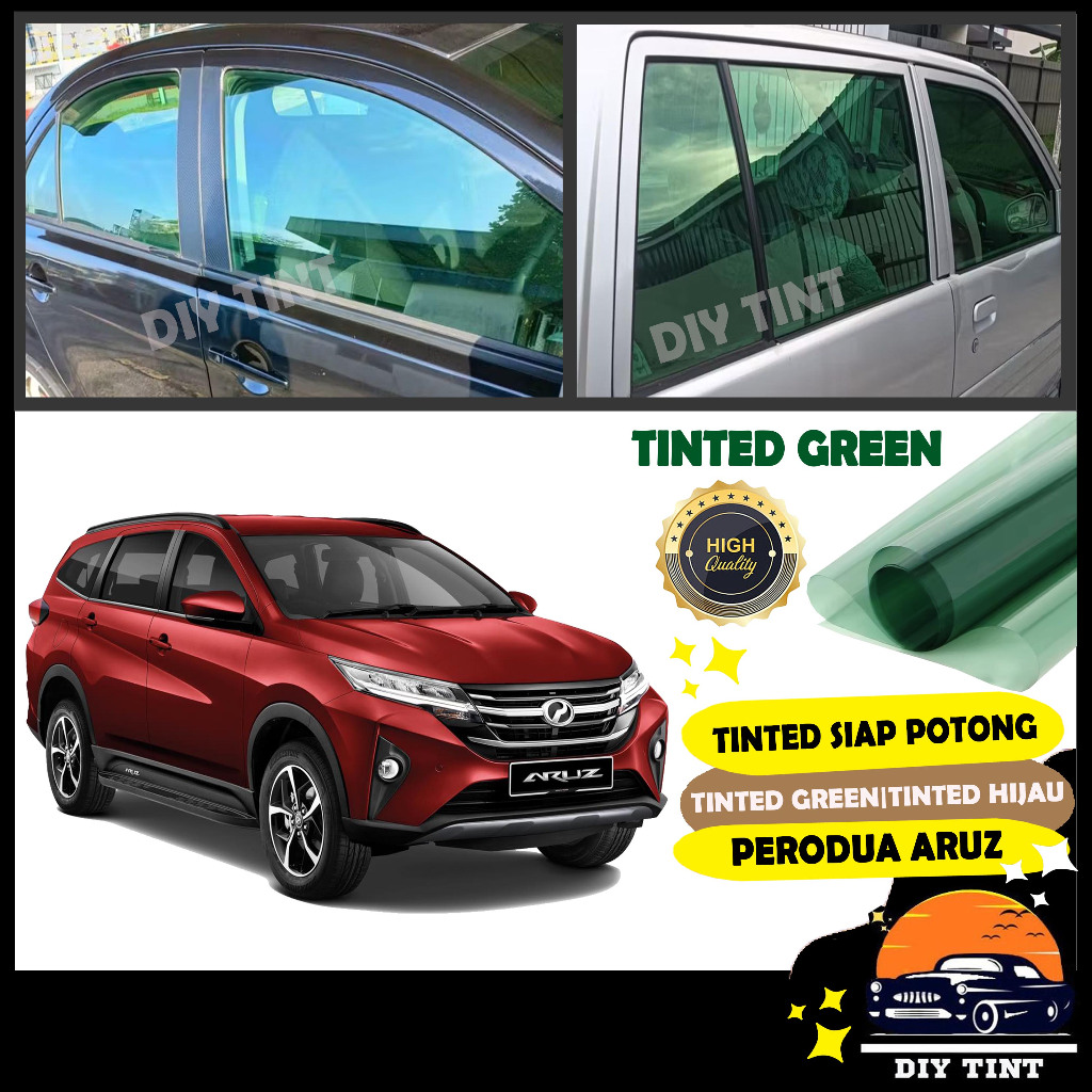 Perodua Aruz _TINTED CROMAX GREEN/HIJAU Tinted/Tinted Kereta/Car Window Film/2PLY UV Film_Siap ...