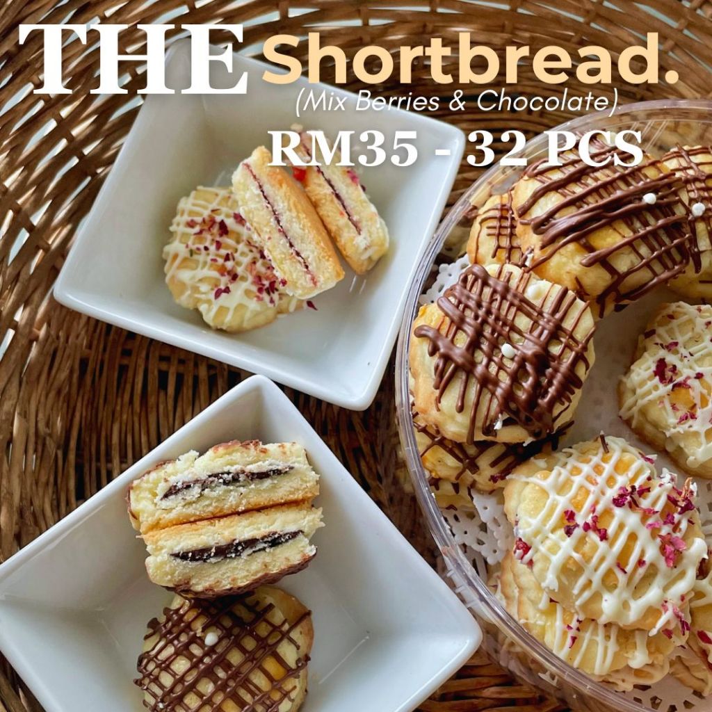 THE Shortbread Biscuits - PRE ORDER KUIH RAYA | BERRIES & CHOCOLATE FILLING | Shopee Malaysia