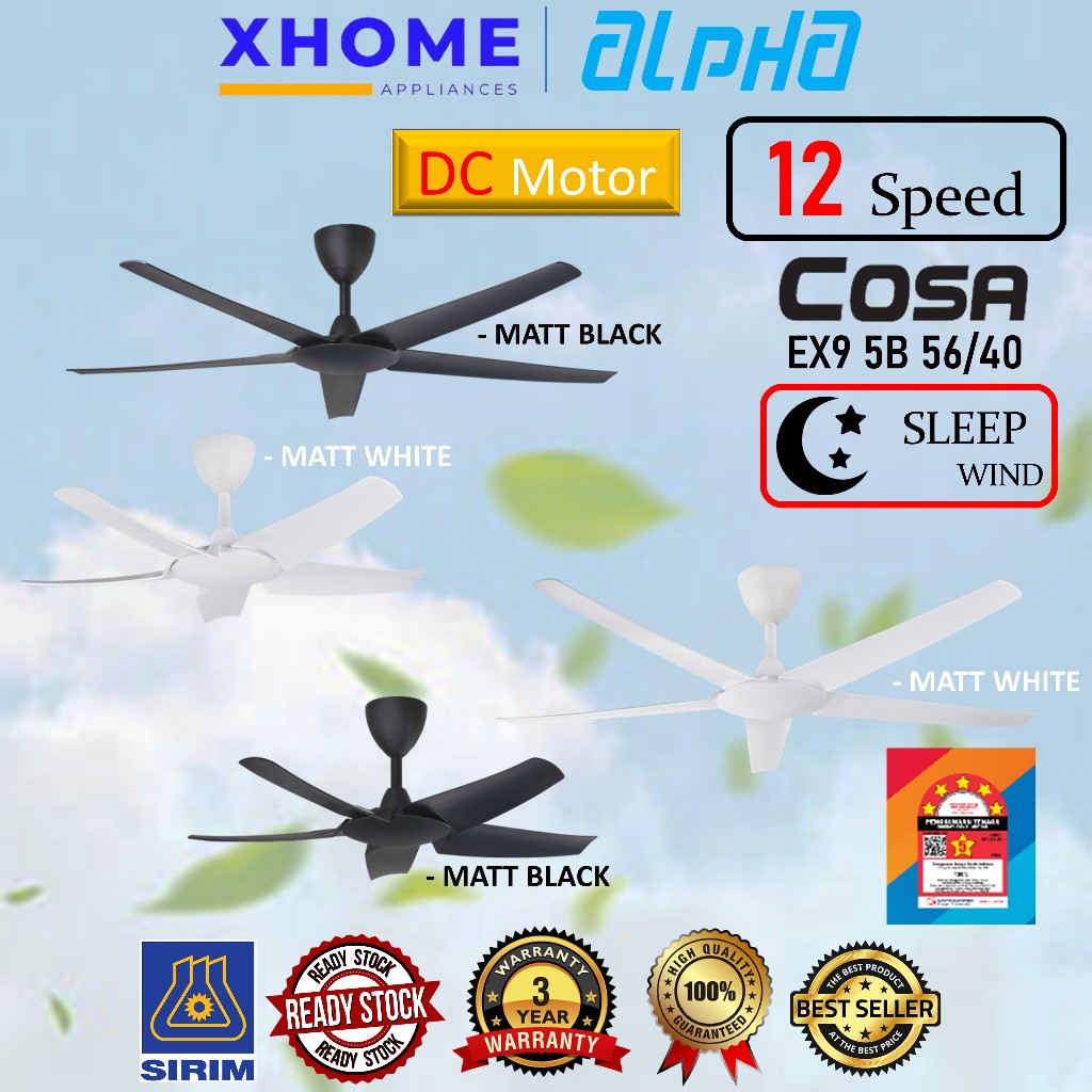 Alpha Cosa EX9 5B 56/46/40 inches Remote Ceiling Fan high speed ceiling ...