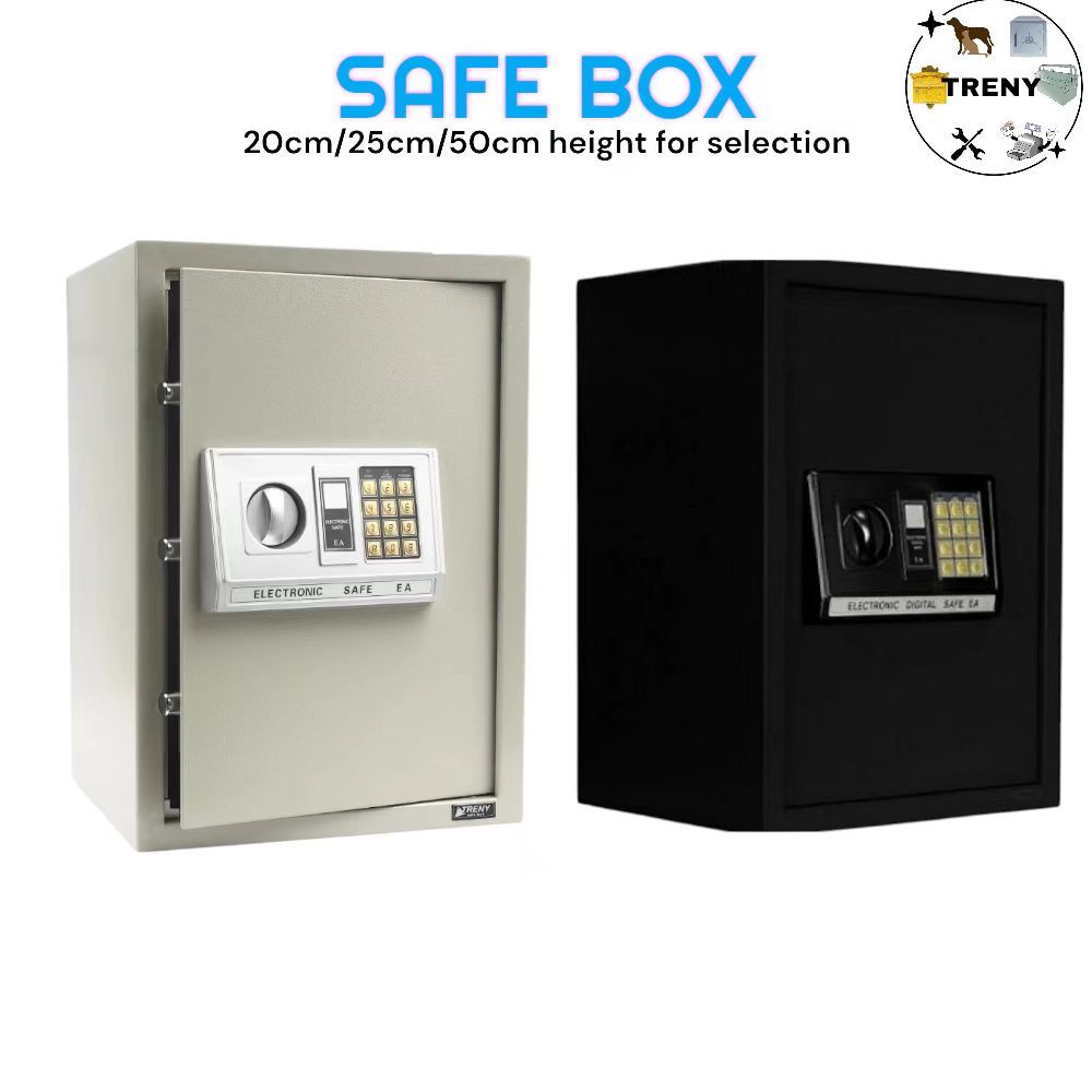 TRENY Standard Electronic Safe Box Three Steel Electronic Safety Box ...