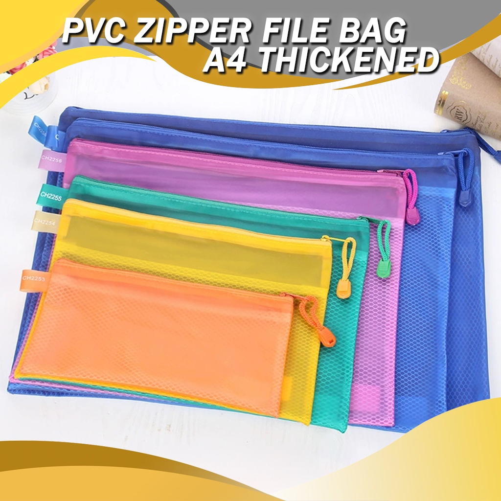 A4 Zip Bag Double Layer Document File Waterproof File Organizer Big ...