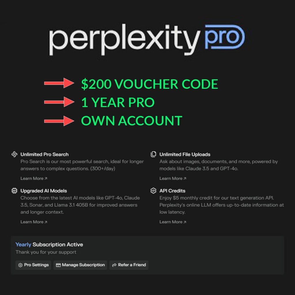 Perplexity AI Pro - 1 Year Own Account - Voucher Coupon Code (Easy ...