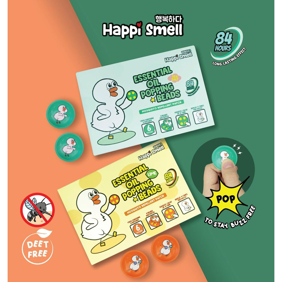 Happi Smell Essential Oil Popping Beads Mosquito Repellent Patch 6's ...