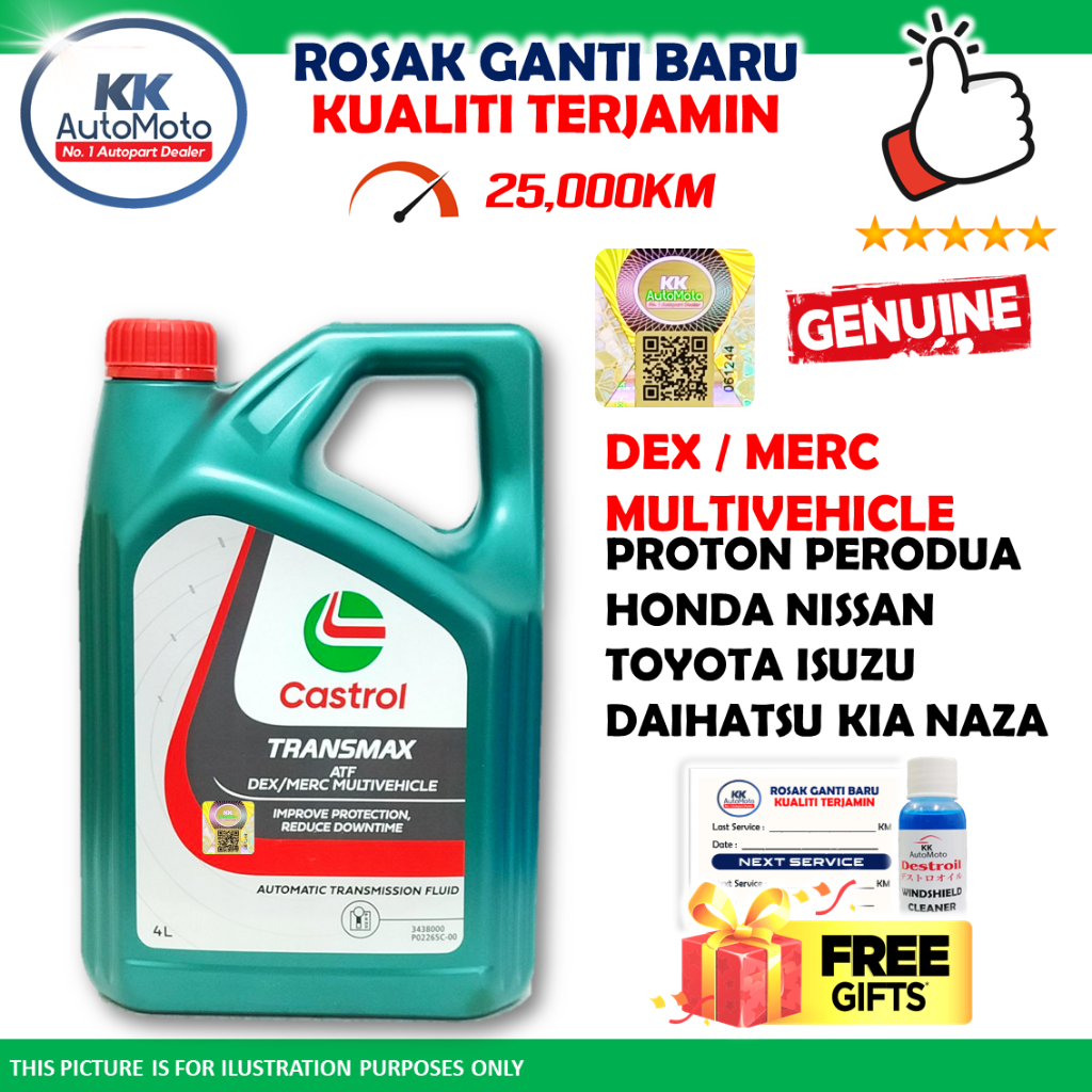 Genuine DEX D-III SP-III SP3 Matic Mercon Castrol Transmax 4L ATF AT ...