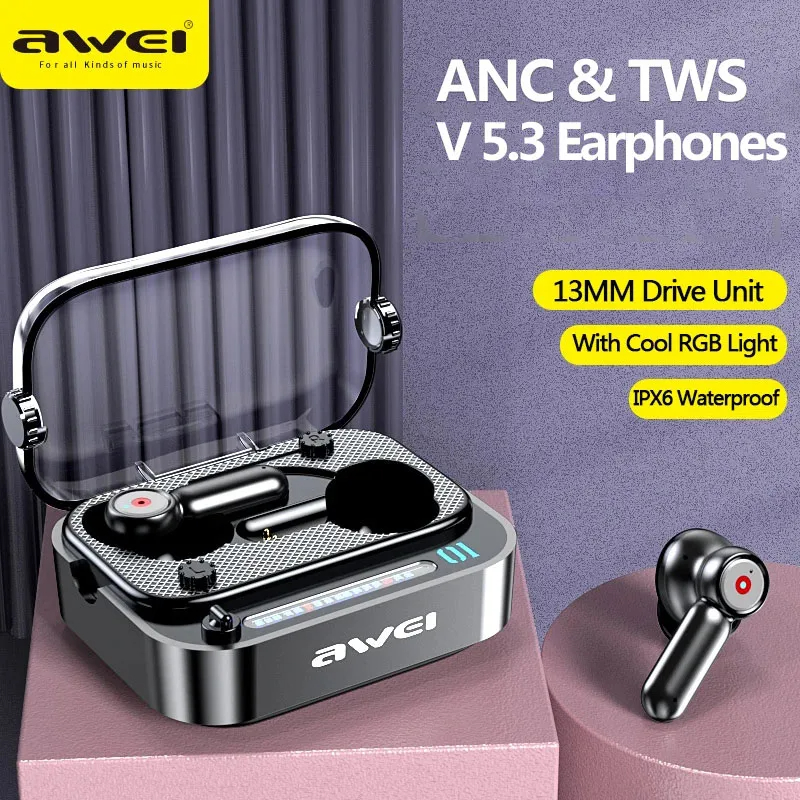 EARBUDS ~ AWEI T58 ANC/ENC TRUE WIRELESS DOUBLE NOISE REDUCTION GAMING ...