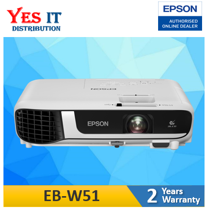 EPSON EB-W51 / EB-W55 HIGH 4000 LUMENS WXGA 3LCD PROJECTOR (NEW REPLACEMENT FOR EB-W41) No bag ...