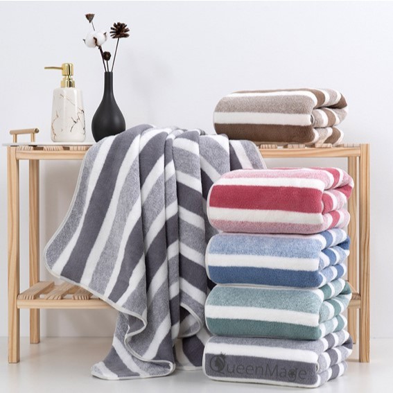 QueenMage Line Microfiber Towel Bath Towel Hotel Kain Tuala Mandi ...