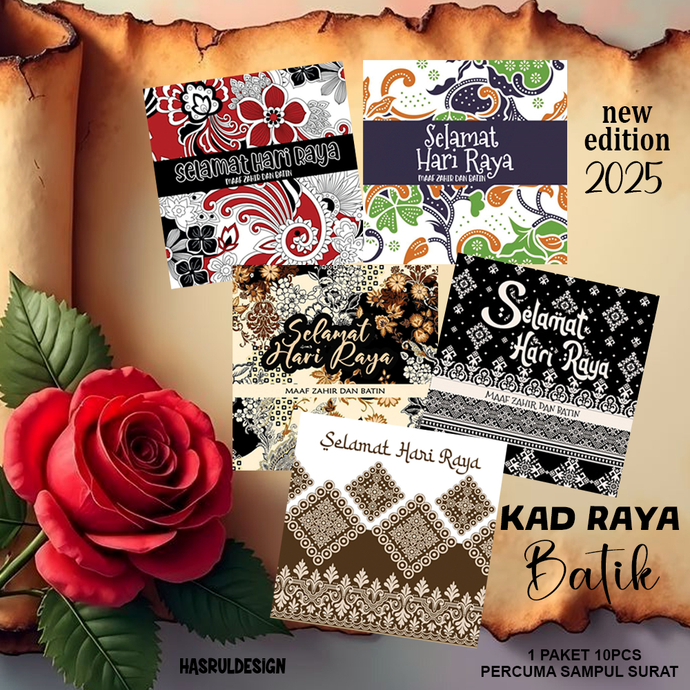 KAD RAYA BATIK NEW EDITION 2025 + FREE KALENDAR | Shopee Malaysia