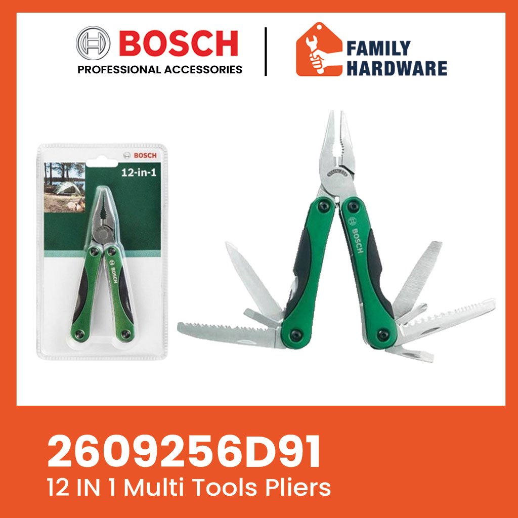 BOSCH 12 In 1 Multitool Plier Wire Cutter Stripper Serrated Blade Knife ...