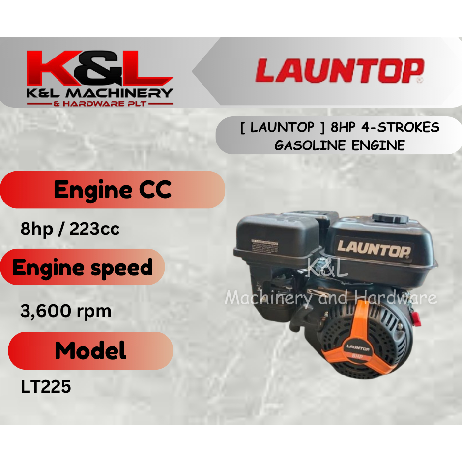 Launtop 8Hp 4-Strokes Gasoline Engine LT225Q1/LT225P1 | 223cc | 19mm ...