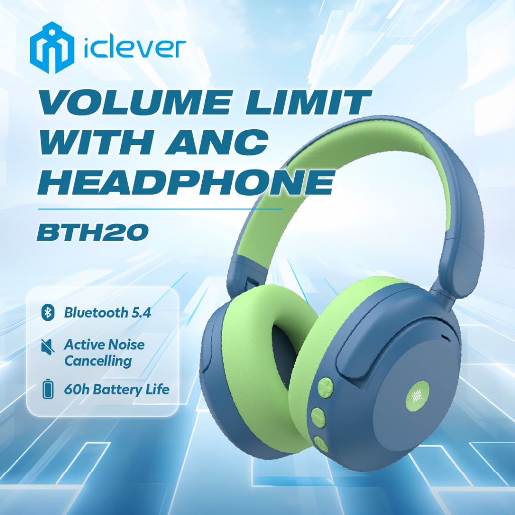 iClever BTH20 Active Noise Cancelling Kids Headphones Kids Headset ...
