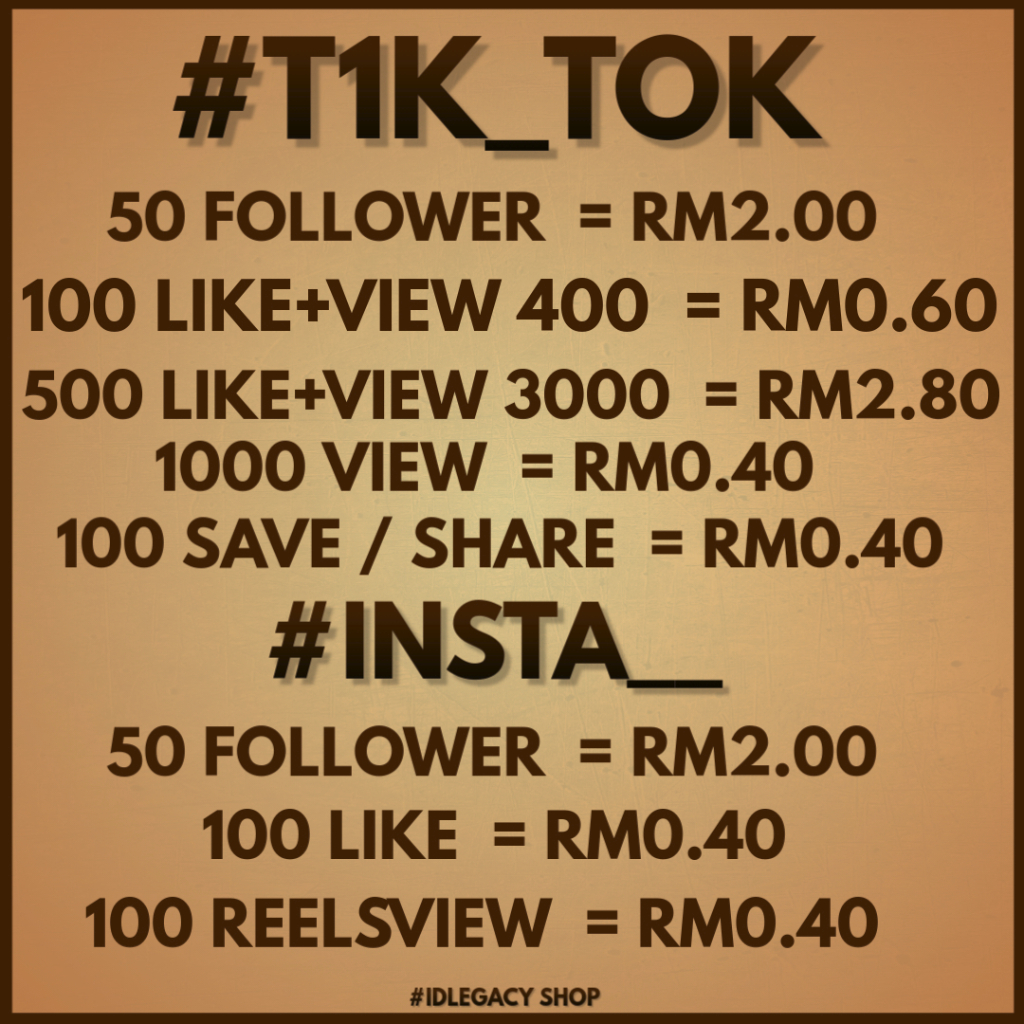 Media2025 TIk Tok Insta GRAM tt ig Like Marketings | Shopee Malaysia