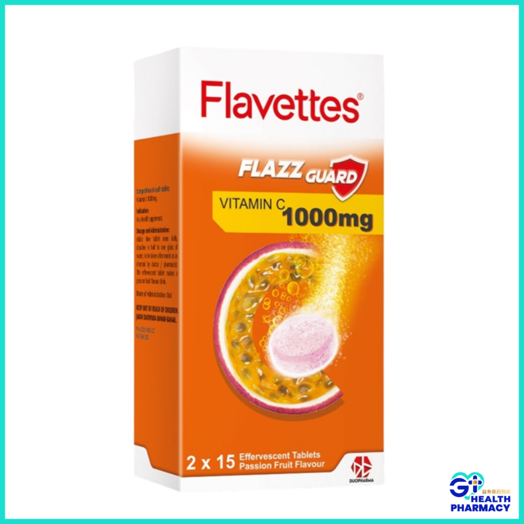Flavettes Vitamin C 1000mg Effervescent Soluble Flazz Guard Orange ...