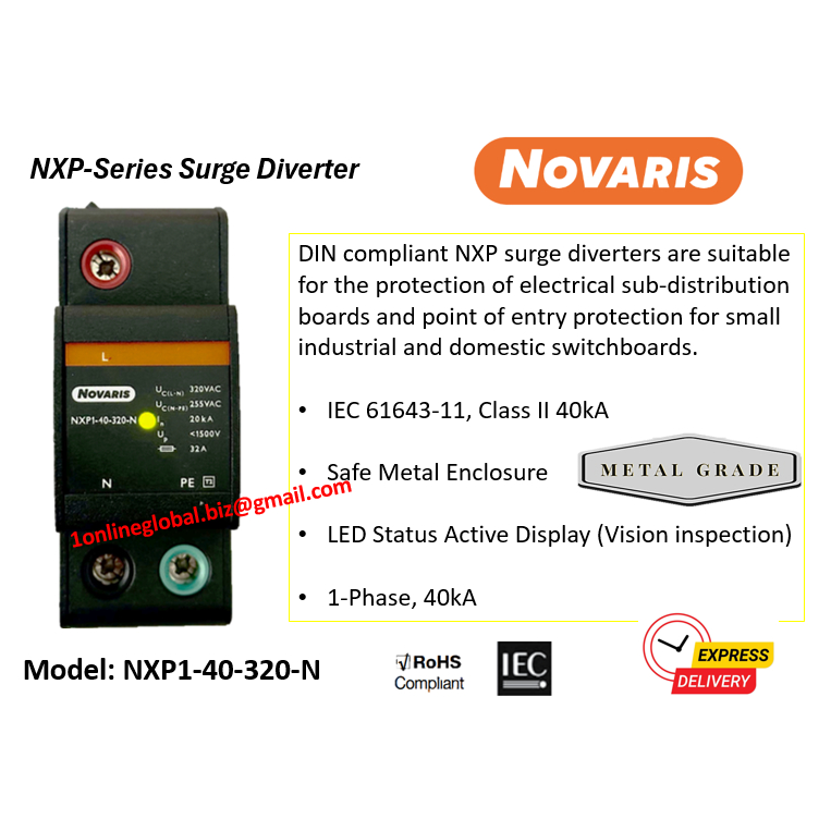 [NOVARIS] AUSTRALIA BRAND SURGE PROTECTOR DEVICE SPD NXP1-40-320-N 1 ...