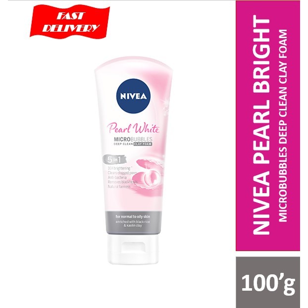 NIVEA PEARL BRIGHT 5 IN 1 MICROBUBBLES DEEP CLEAN CLAY FOAM 100G ( EXP ...