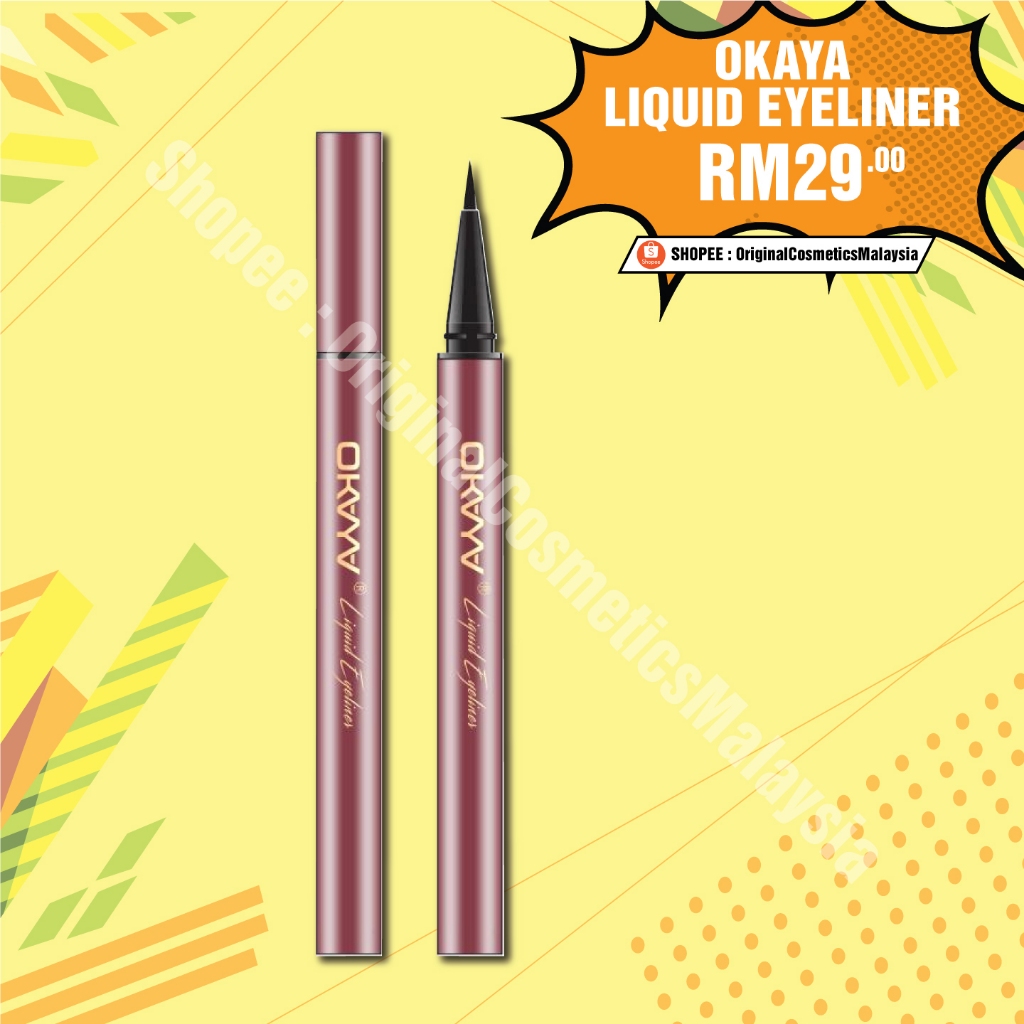 🎁OKAYA EYELINER WATERPROOF PERFECT LIQUID BLACK LONG LASTING Sharp Pen ...