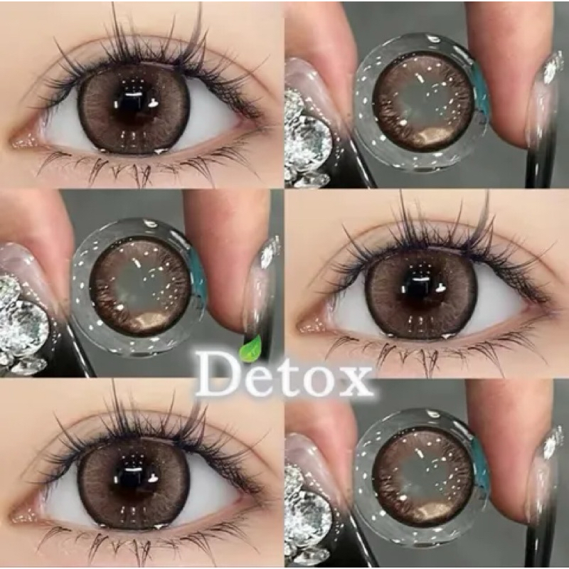 🇲🇾New🇲🇾Detox 16mm Korea Color Lens Grey/Brown Free Lens Case COD ...