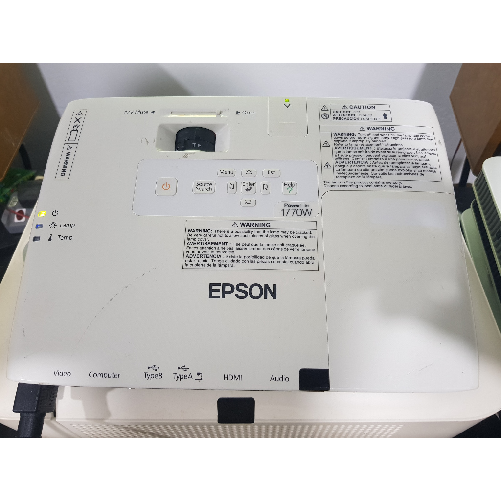 EPSON 1770W Ultra Portable Slim Projector 3000 ANSI Lumens HDMI ...