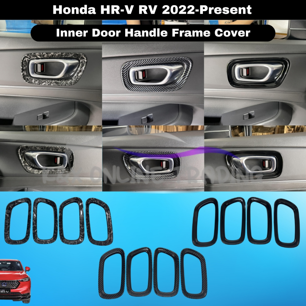 Honda HRV HR-V RV 2022-2025+ Carbon Trim Inner Door Handle Frame Cover ...