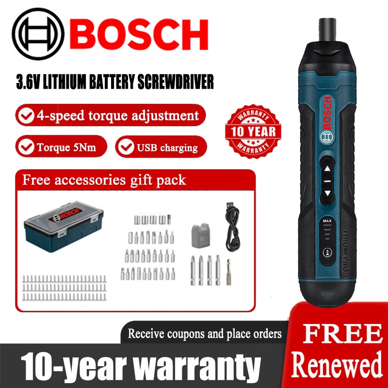 Bosch Mini Cordless Screwdriver Set 106 Pieces USB Cordless Drill ...