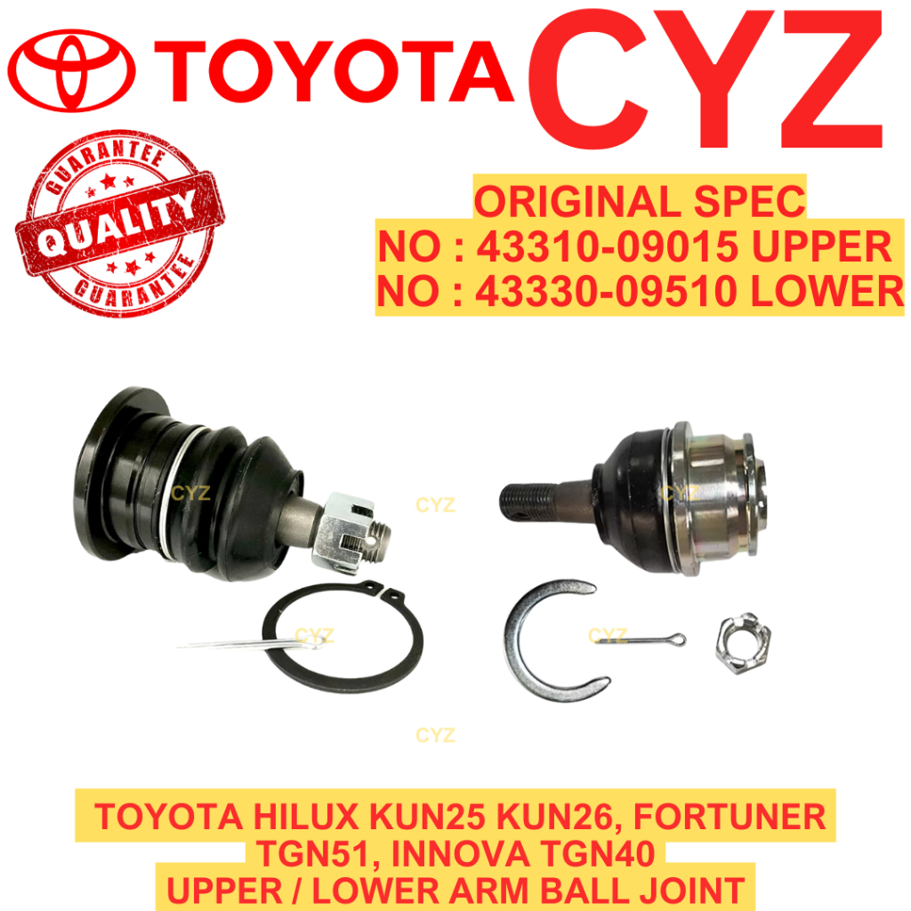 (1 PAIR) Upper/Lower Ball Joint TOYOTA HILUX KUN25 KUN26, FORTUNER ...