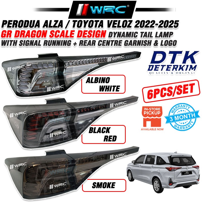 DTK Perodua Alza / Veloz 2022 - 2025 GR Dragon Scale Dynamic Tail Lamp ...