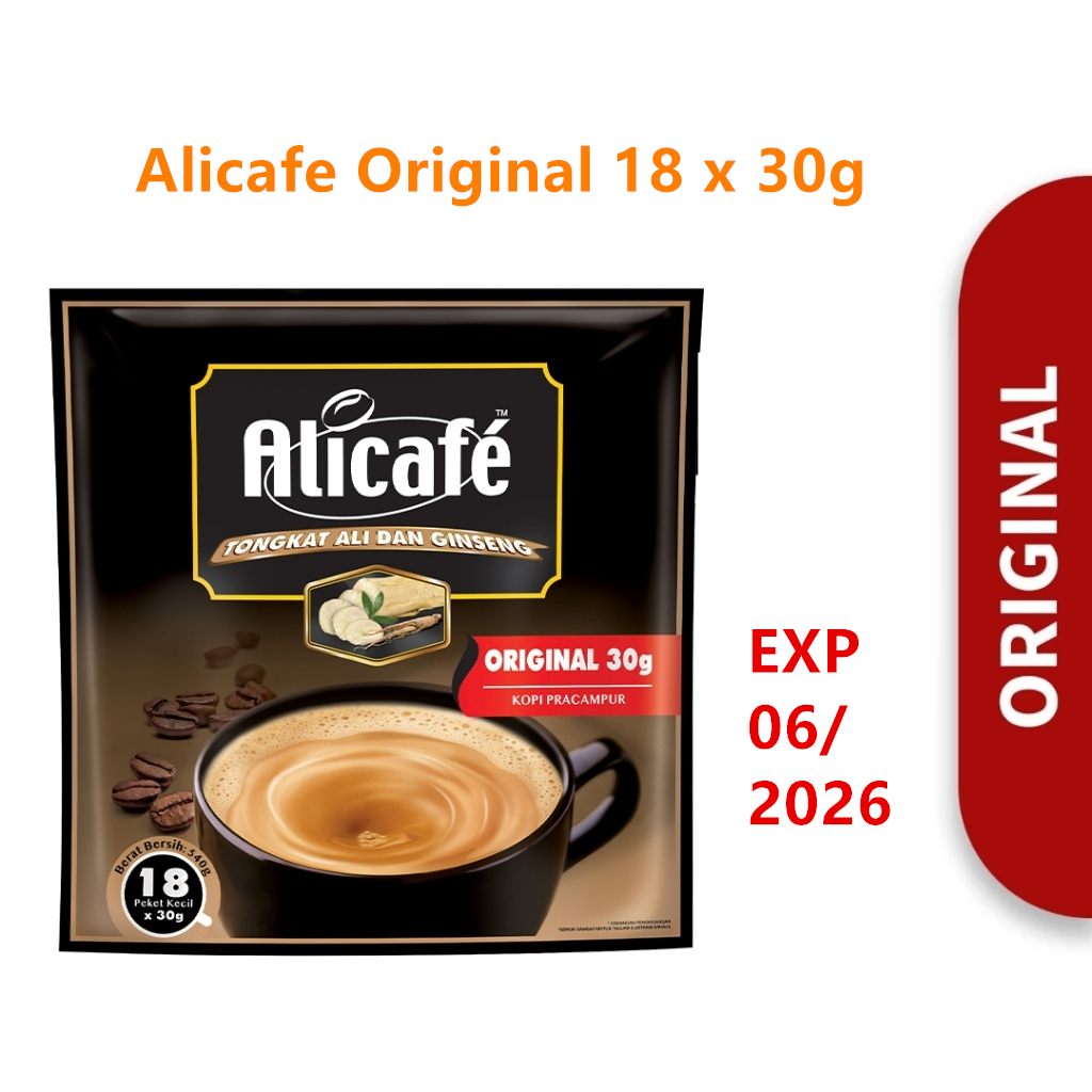 Alicafe Tongkat Ali & Ginseng Original (18 Sachets x 30g) Best Before ...
