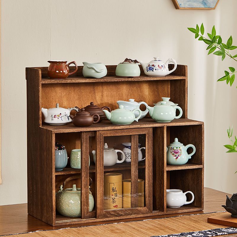Desktop dustproof rack teacup rack tea set rack display storage cabinet ...