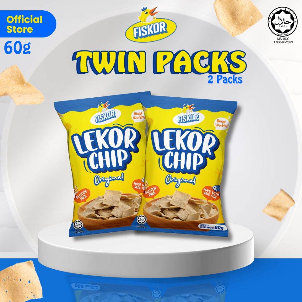 [Bundle of 2] Fiskor's Lekor Chips Original - (Size: 60g) (Halal ...