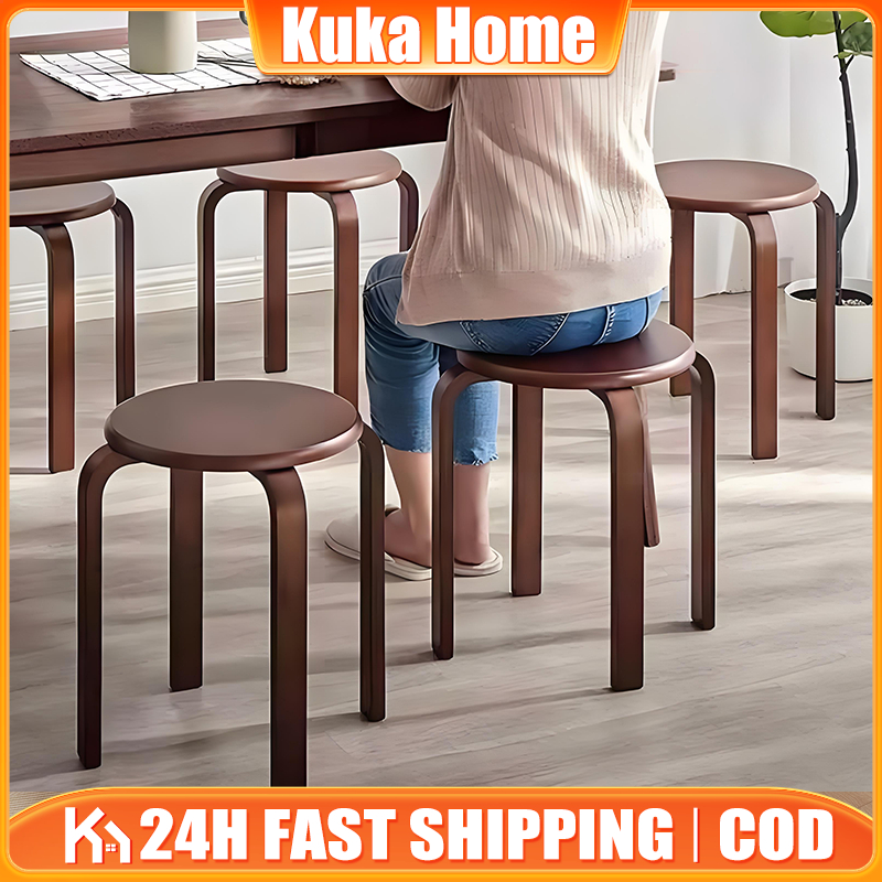 Solid Wood Color Stool Modern Simple Rubber Wooden Storage Stack Round ...