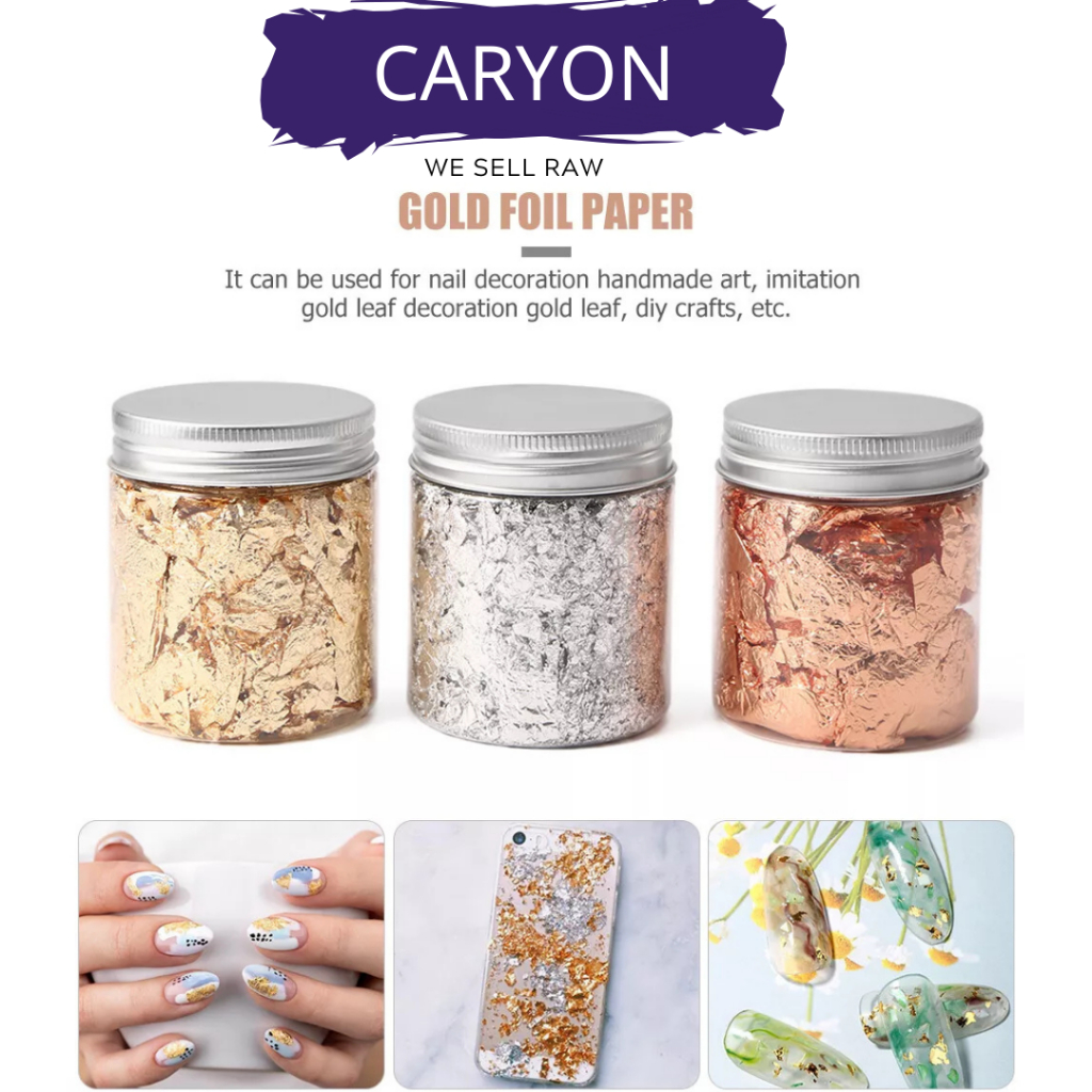 CaryOn Gold Silver Red Gold Foil 3g DIY Crafts Epoxy Resin Art Nail ...