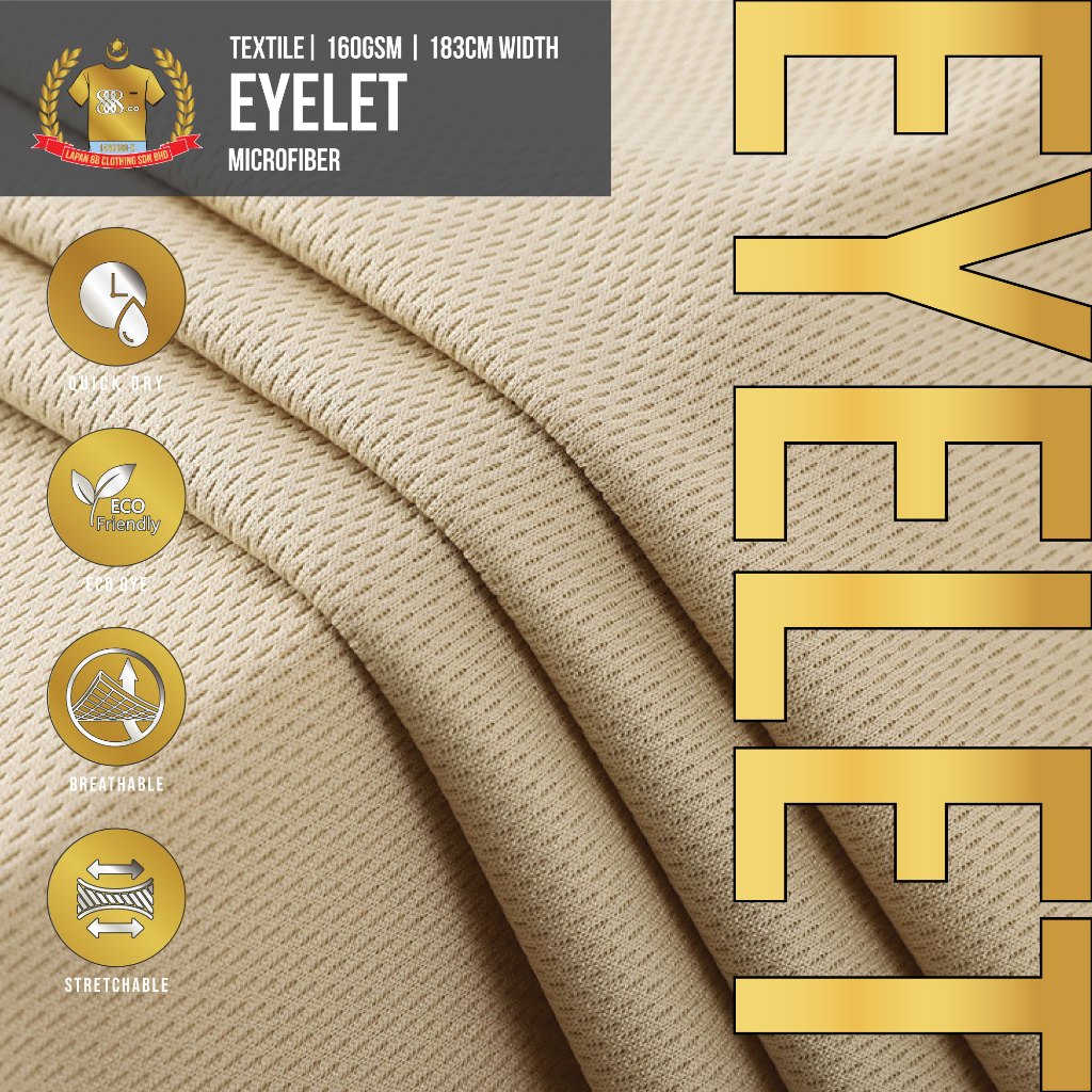 888co Microfiber Eyelet Textile Fabric Pemborong Kain Microfiber 160gsm ...