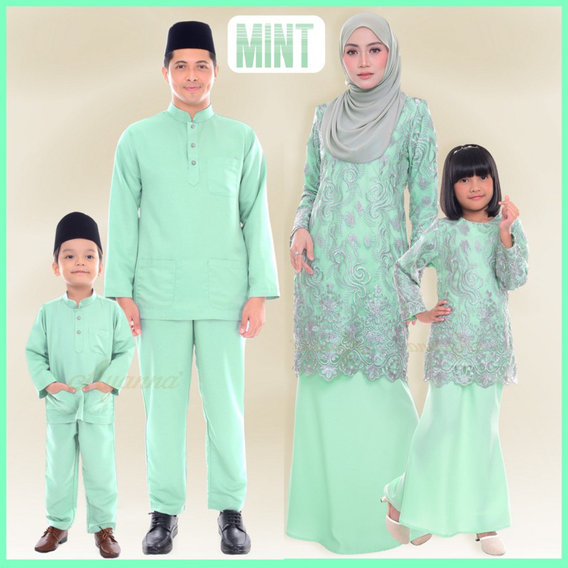 Baju Raya Sedondon Color Mint Baju Kurung Dan Baju Melayu Raya 2025 ...