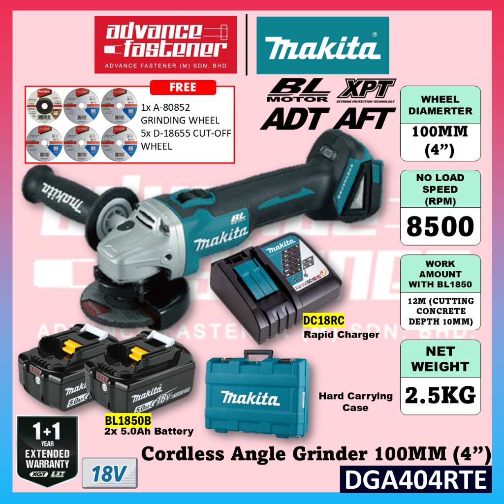 🔥HOT OFFER🔥 Makita DGA404RTE / DGA404RFE / DGA404Z 18V Cordless Angle ...