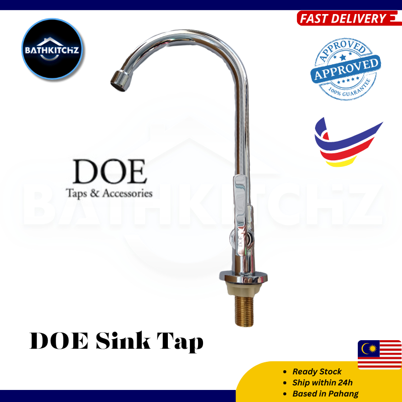 DOE Solid Brass Kitchen Sink Tap Wall Faucet Pillar Mounted Sink Tap ...