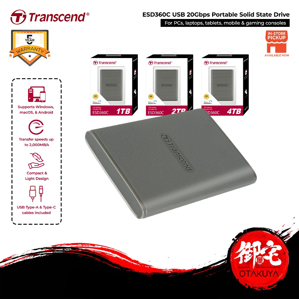 【7.25 SALE】Transcend ESD360C Portable Solid State Disc (1TB/2TB/4TB ...