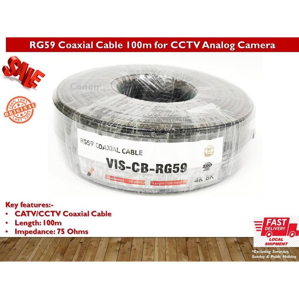 RG59 Coaxial Cable 100m for CCTV Analog Camera | Shopee Malaysia