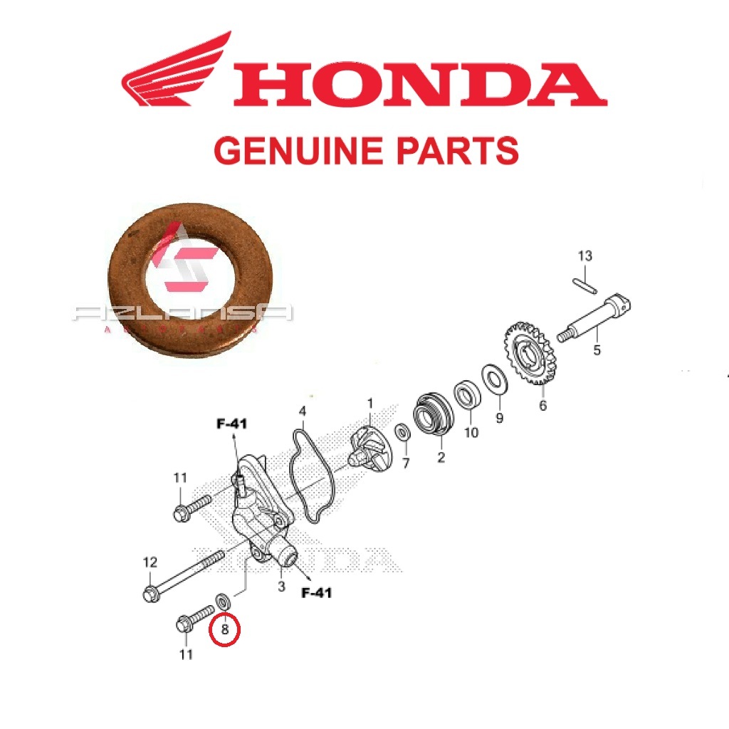 Washer Sealing 6.5mm ( 90463-ML7-000 ) RS150R V1 V2 V3, RS-X V1 V2 ...